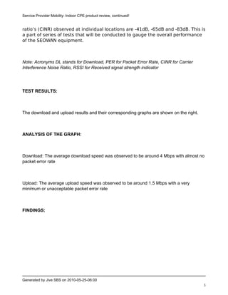 Indoor CPE Product Review, Continued! | PDF