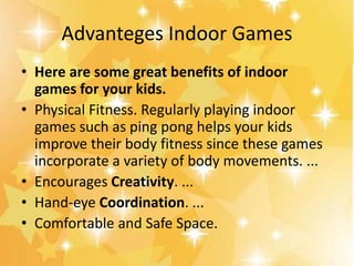 Indoor games vs outdoor games | PPTX