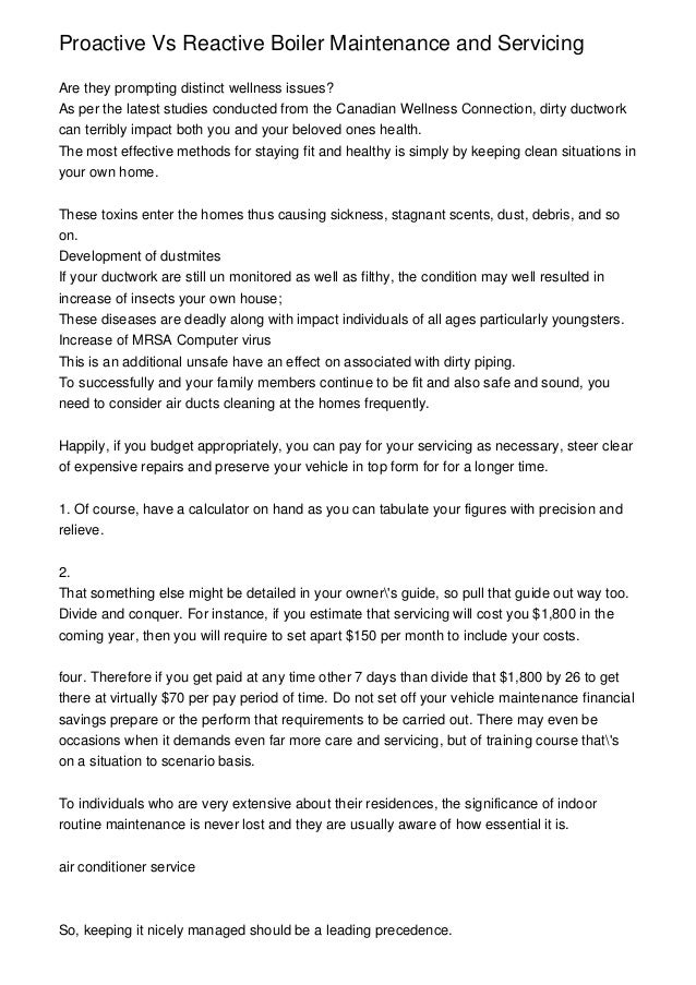 Proactive Vs Reactive Boiler Maintenance and Servicing