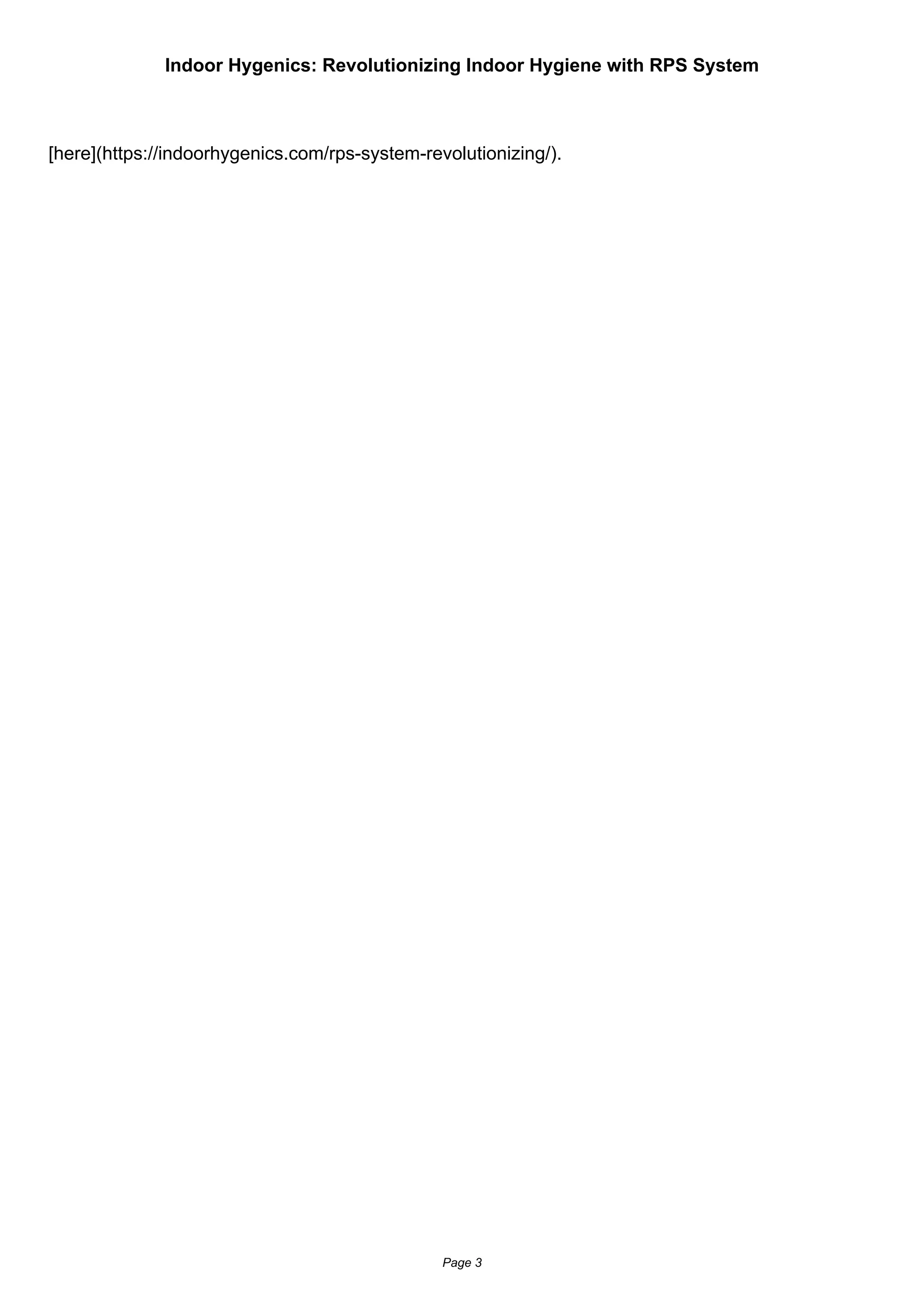 RPS System: Revolutionizing Indoor Hygiene | PDF
