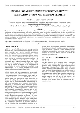 Indoor localization in sensor network with | PDF