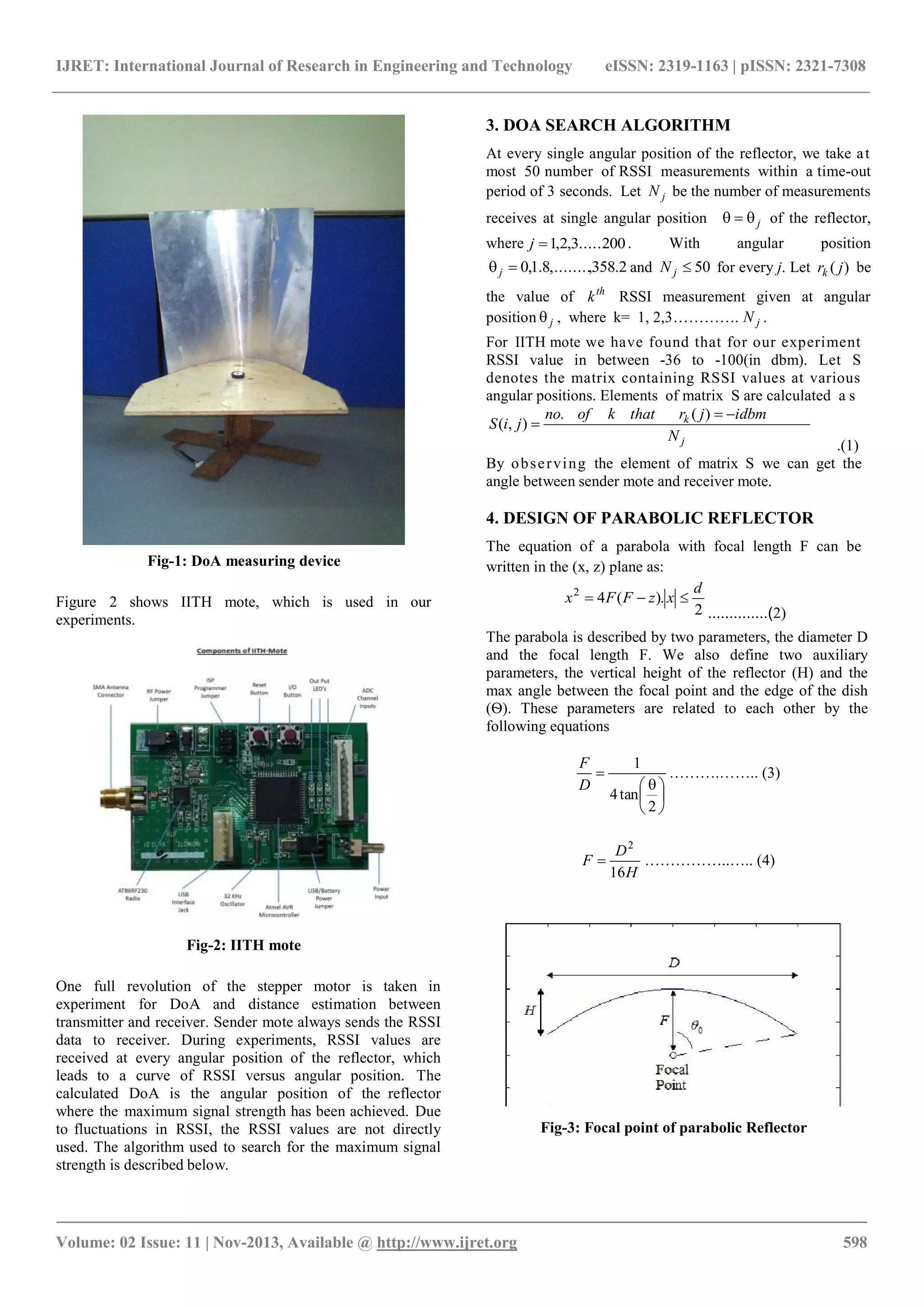 Indoor Localization In Sensor Network With Estimation Of Doa And Rssi