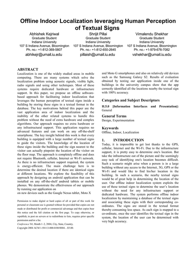 Indoor localization Leveraging Human Perception of Textual Signs | DOC ...