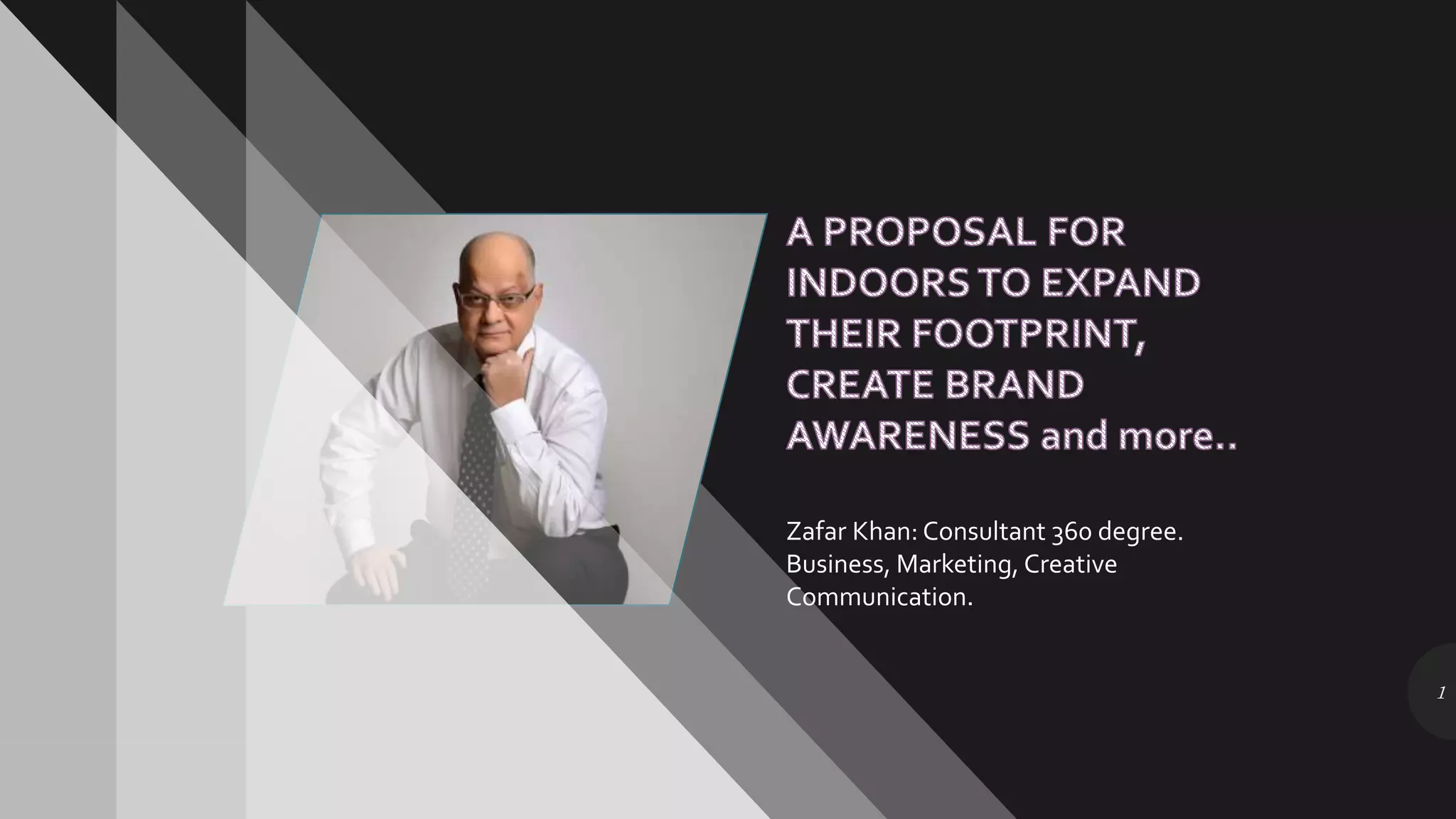 ZAFAR KHAN BACKGROUND AND PROPOSAL FOR INDOORS | PPT