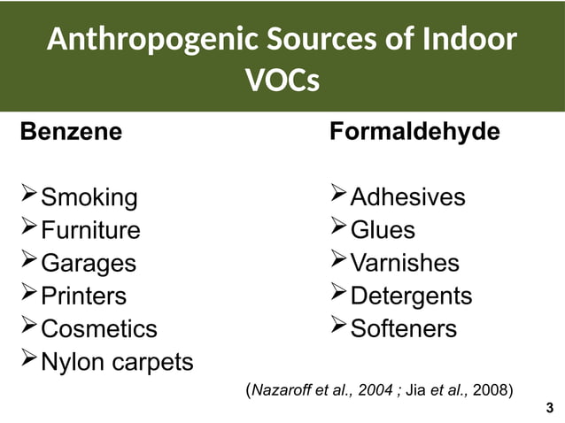 indoor vocs effects.pptx on humans and plants | PPT