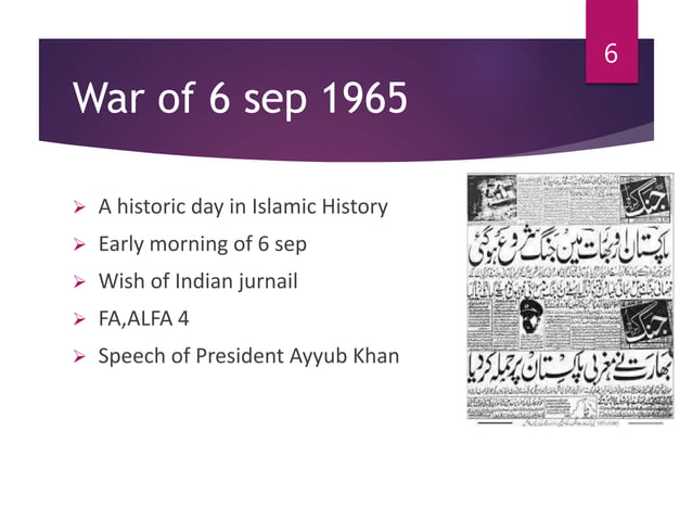 Indo pak war 6 sep 1965 | PPTX