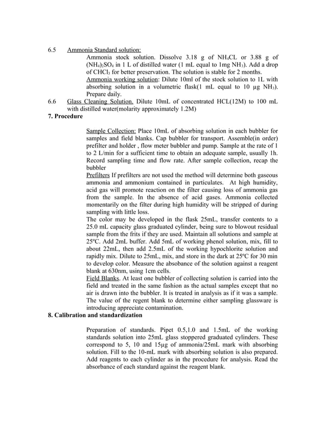 Indophenol method | DOC | Indoor Environmental Quality | Home & Garden