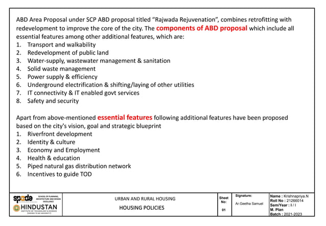 Indore Master Plan - A detailed Case study | PDF | Developmental Sites ...
