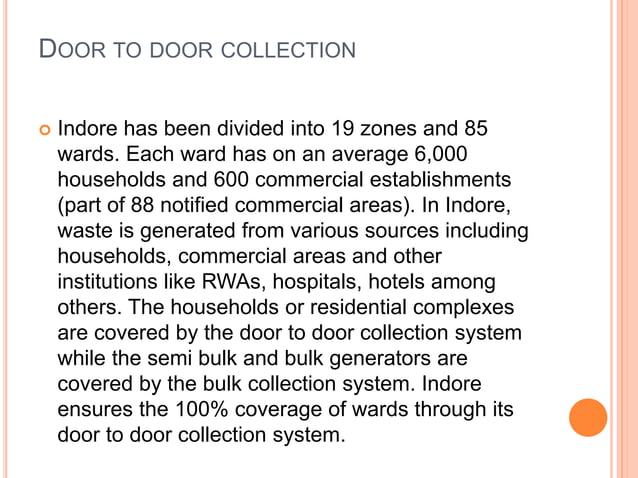 Indore waste management | PPTX | Environmental Services Industry ...