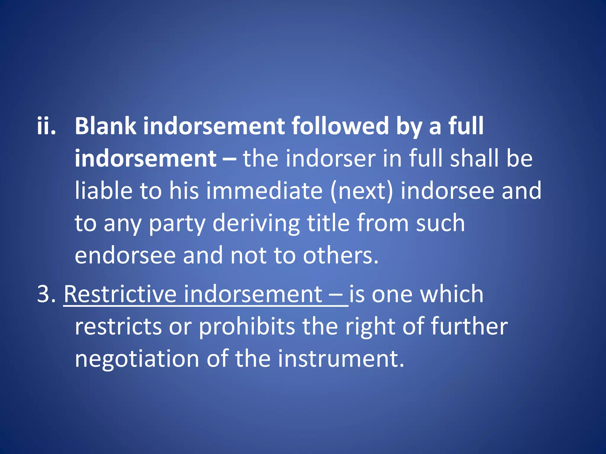 Indorsement | PPTX