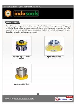 Indo Seals Pvt. Ltd., Nashik, Industrial Mechanical Seals | PDF