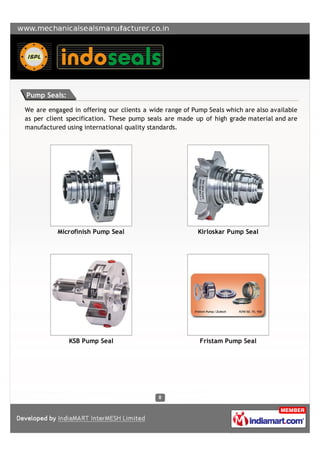 Indo Seals Pvt. Ltd., Nashik, Industrial Mechanical Seals | PDF