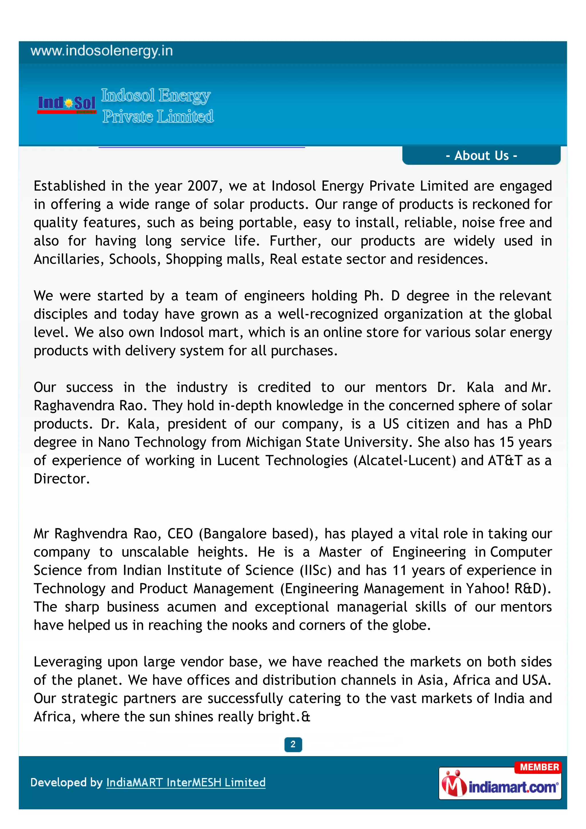 Indosol energy | PDF