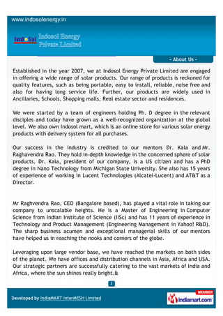 Indosol energy | PDF