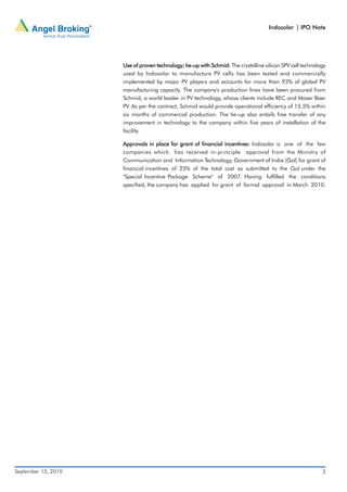 Indosolar IPO Note | PDF