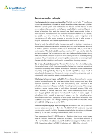 Indosolar IPO Note | PDF