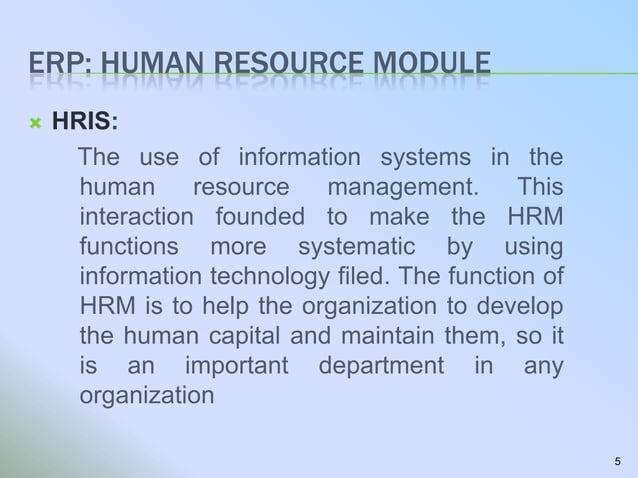 Enterprise Resource Planning; Human Resource Module | PPTX | Human ...