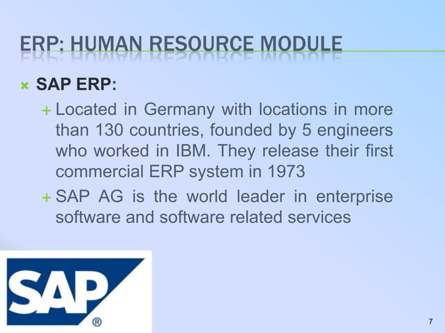 Enterprise Resource Planning; Human Resource Module | PPTX | Human ...