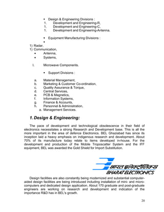 BEL project report | PDF