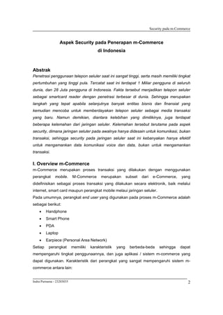 Aspek Security pada Penerapan m-Commerce di Indonesia | PDF