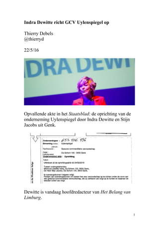 Indra Dewitte richt GCV Uylenspiegel op | PDF
