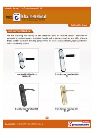 Indra International, Aligarh, Cabinet Hardware | PDF