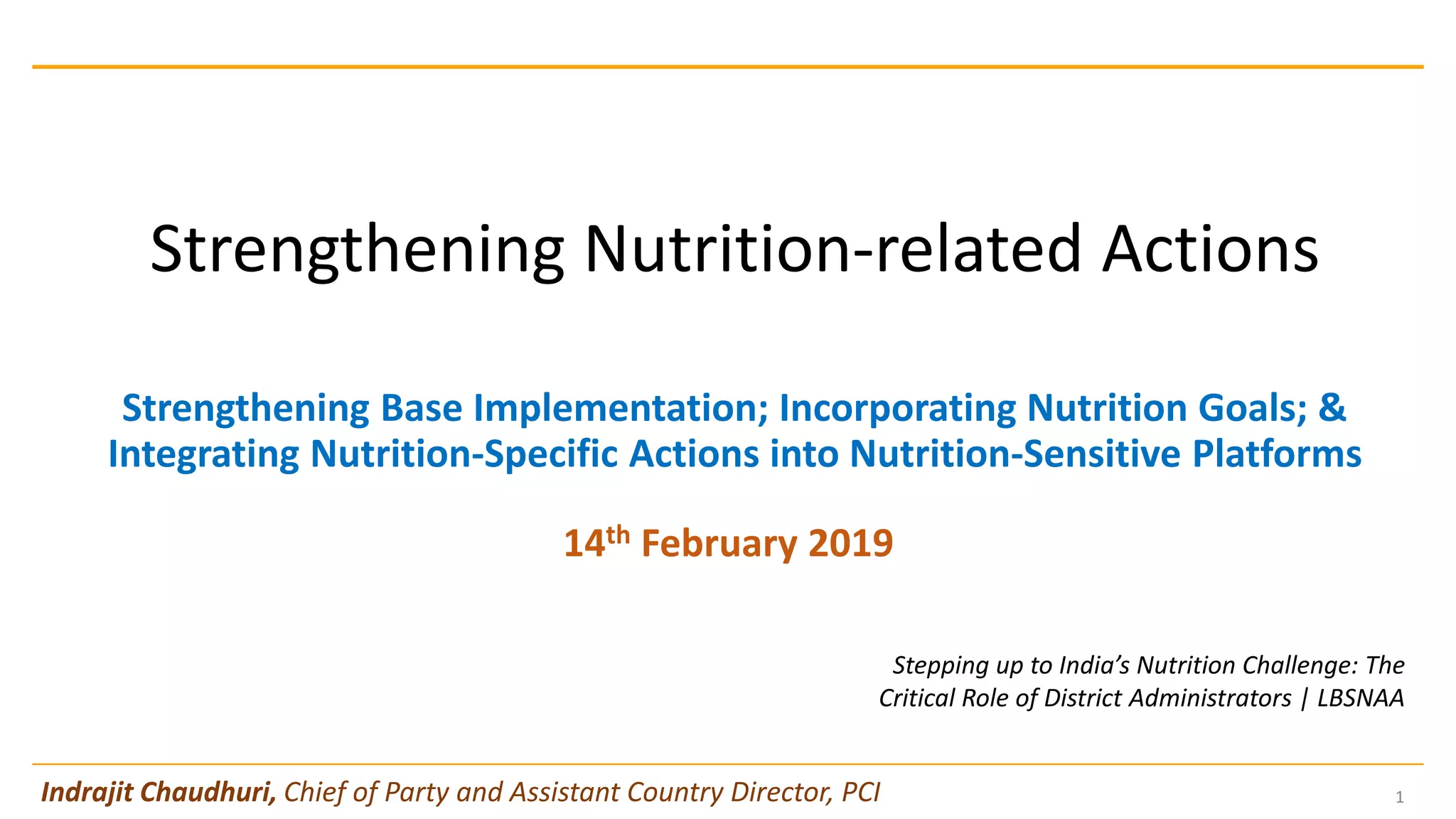 Day 2 - PCI - Strengthening Nutrition-related Actions | PPTX
