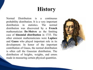 Normal Distribution - Probability theory and statistics | PPT