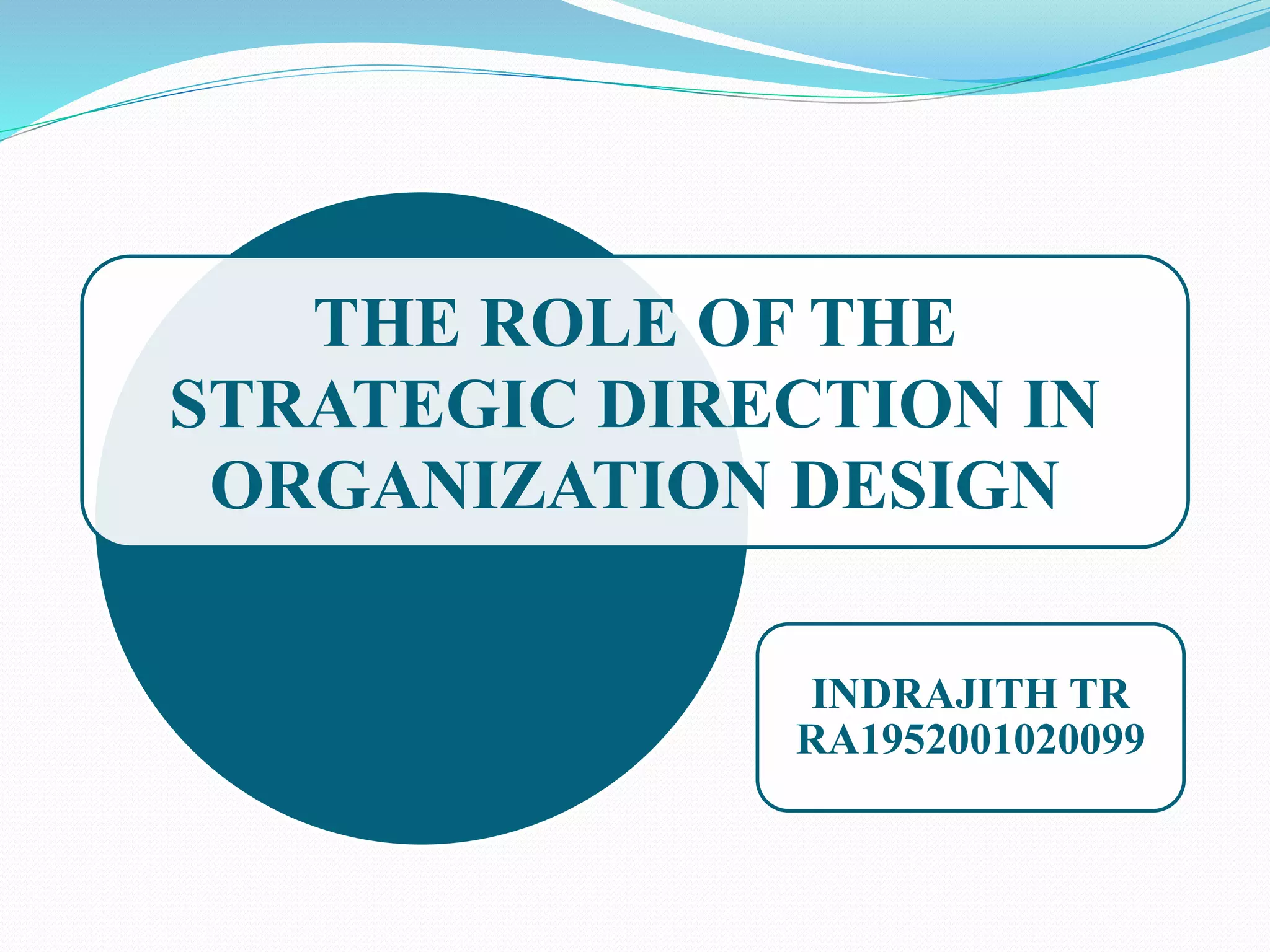THE ROLE OF THE STRATEGIC DIRECTION IN ORGANIZATION DESIGN | PPTX