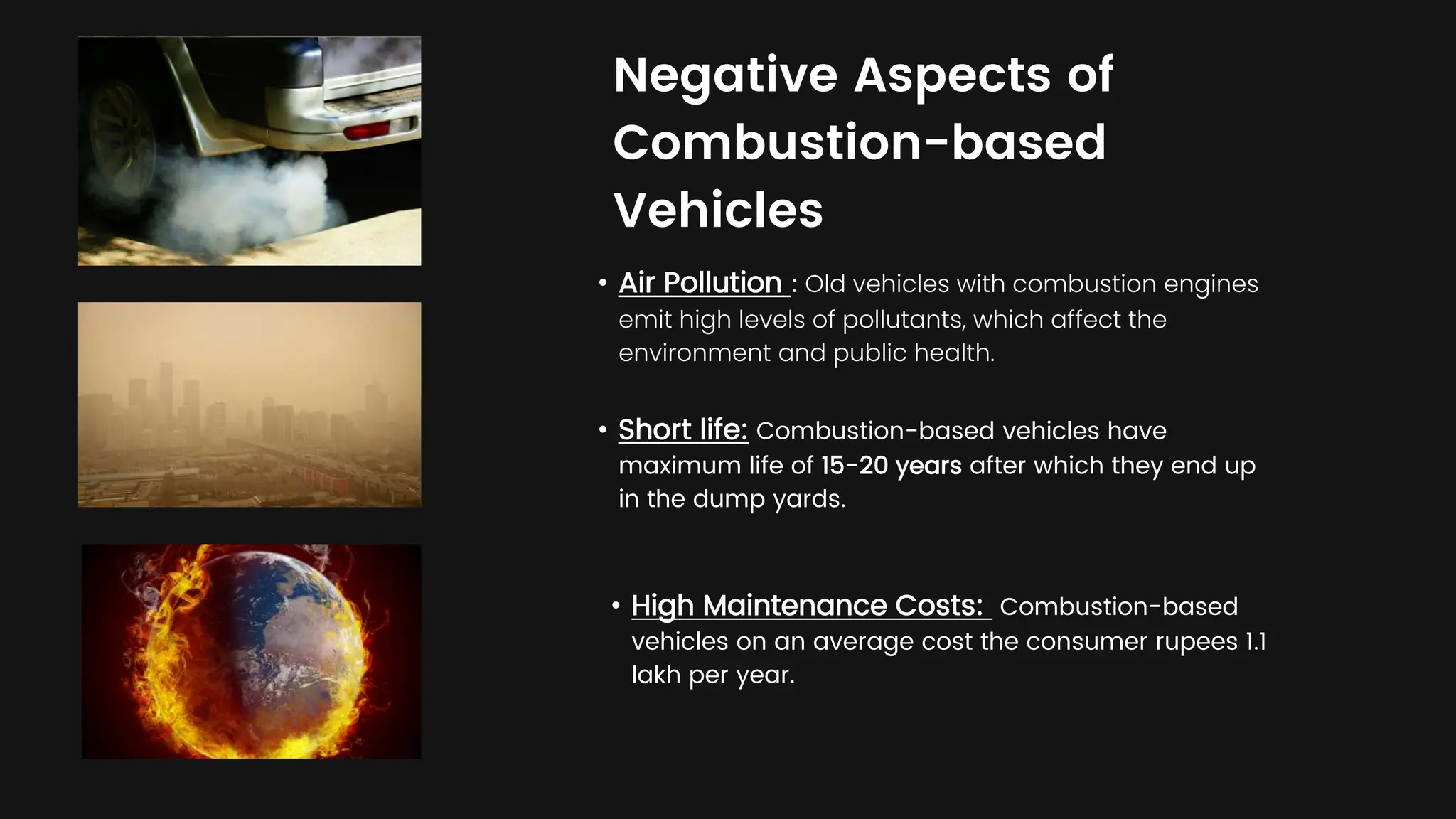 Sustainable Electric Vehicle & Negative impacts of Combustion Engine | PPTX