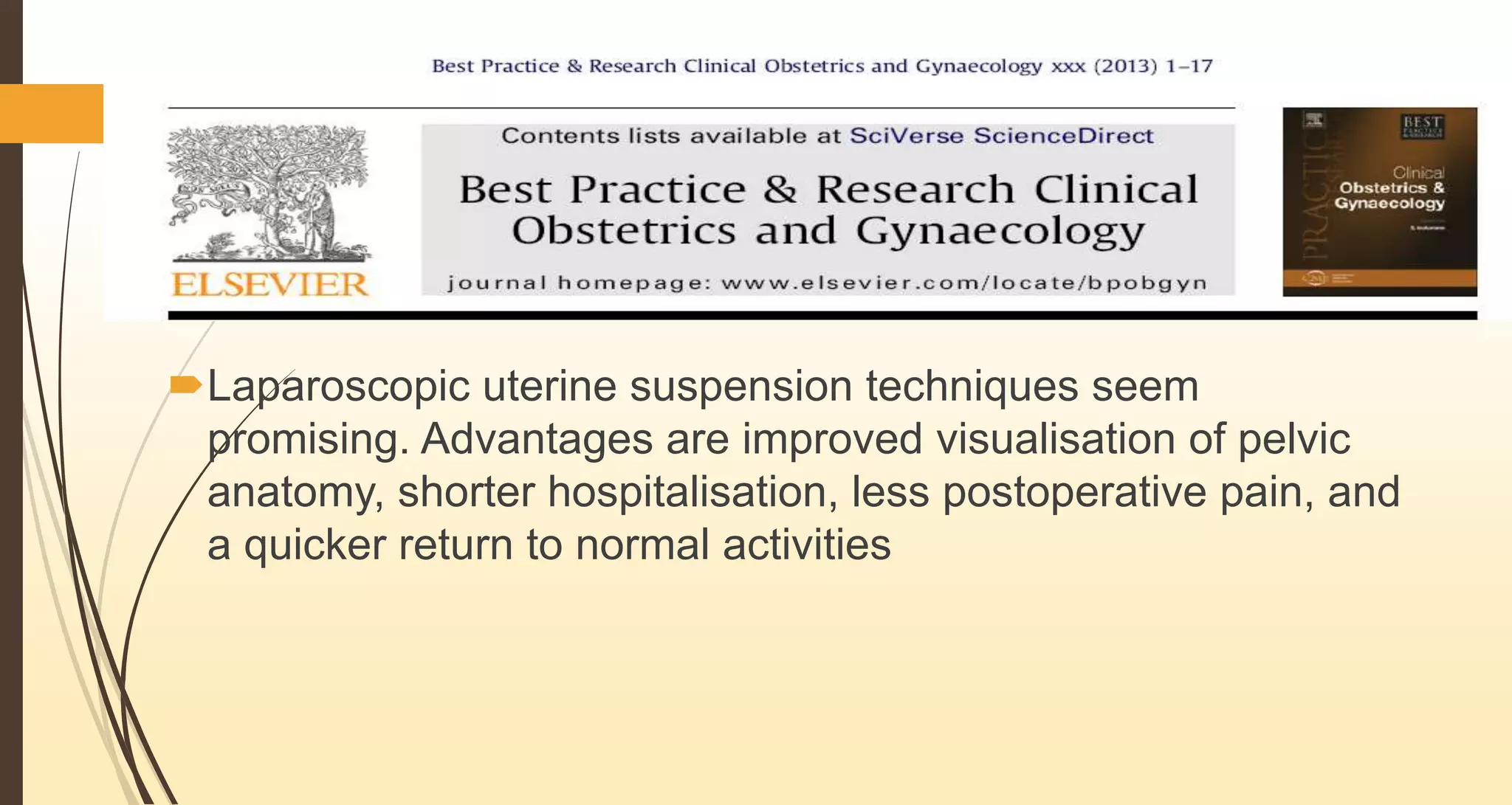 Classification & conservative surgeries for prolapse | PPTX