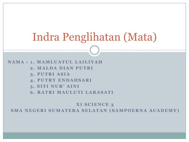 Indra penglihatan (mata) | PPTX