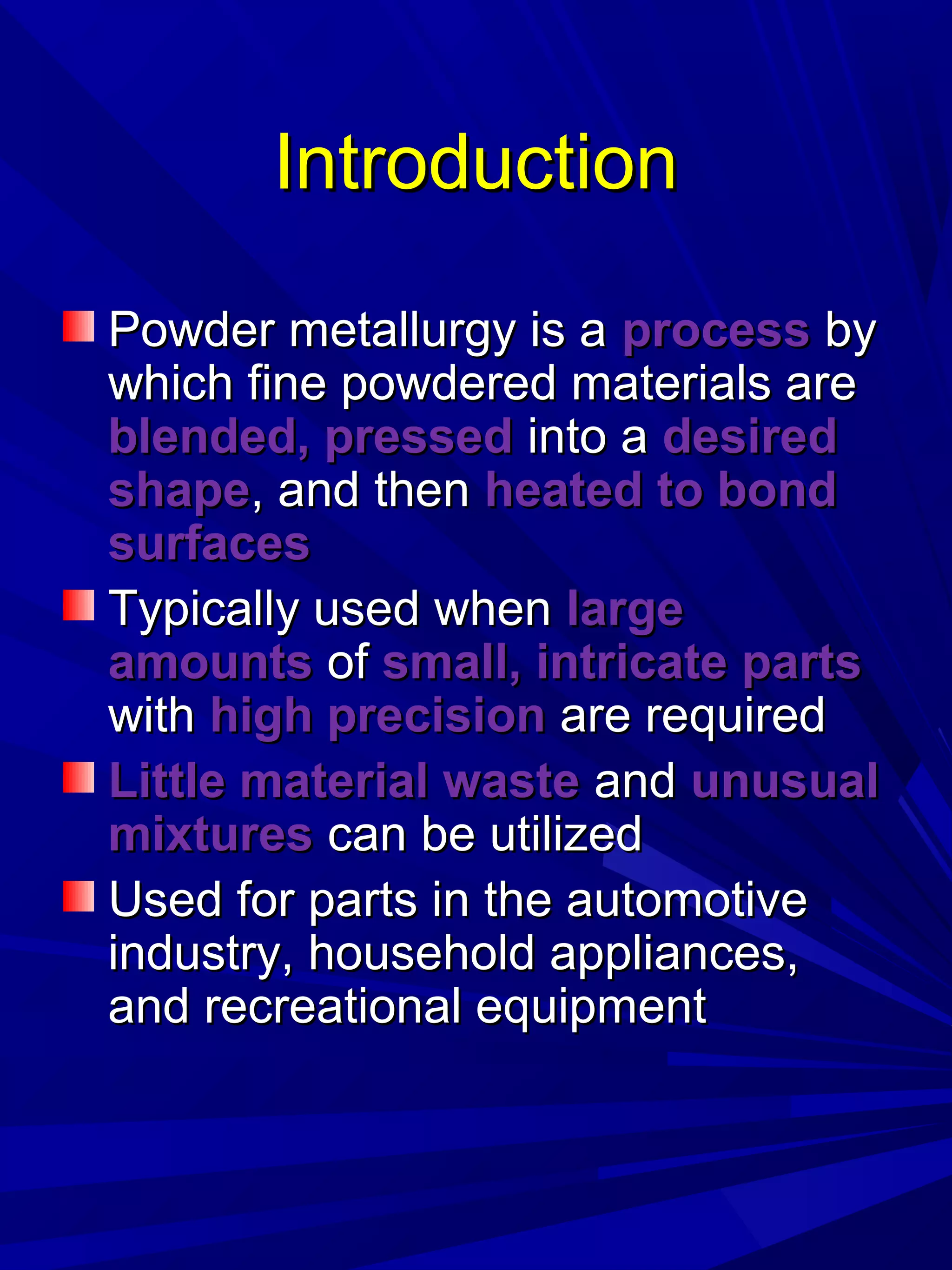 powder metallurgy ppt | PPT