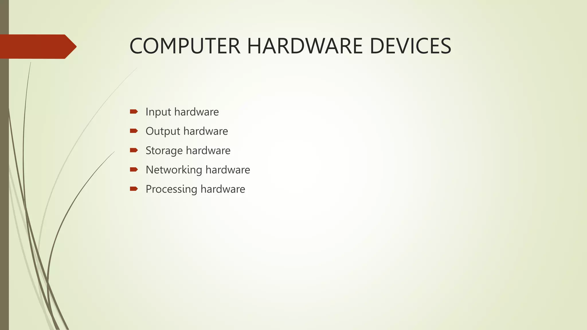 Introduction to Computer Hardware. | PPTX | Data Storage and Warehousing | Computing