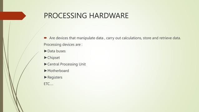 Introduction to Computer Hardware. | PPTX | Data Storage and ...
