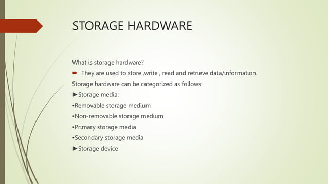 Introduction to Computer Hardware. | PPTX | Data Storage and ...