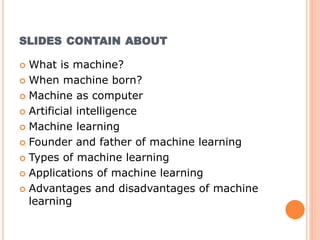 Indroduction to machine learning | PPT