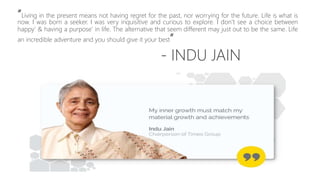 WOMEN ENTREPRENEUR - INDU JAIN | PPTX