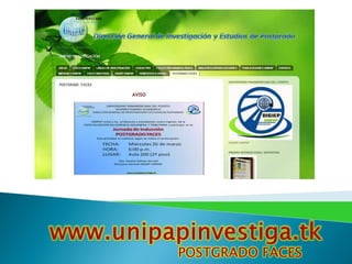 INDUCCIÓN POSTGRADO FACES-DIGIEP-UNIPAP | PDF