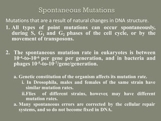Induced and spontaneous mutation | PPTX