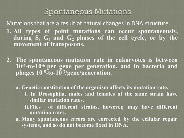 Induced and spontaneous mutation | PPTX