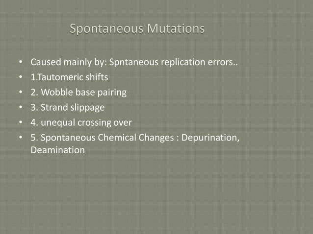 Induced and spontaneous mutation | PPTX