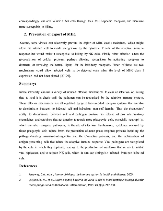 Induced Innate Immunity Assignment Docx