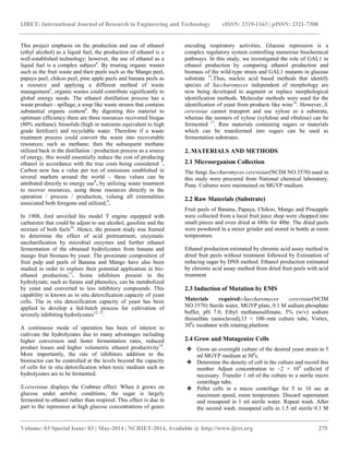 Induced mutational studies on saccharomyces cerevisiae for bioethanol production from fruit ...