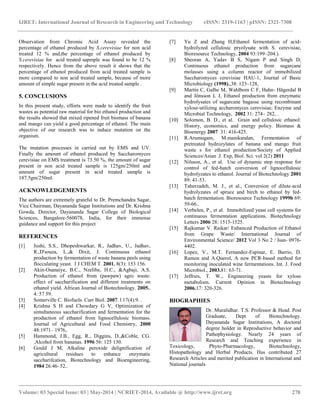 Induced mutational studies on saccharomyces cerevisiae for bioethanol production from fruit ...