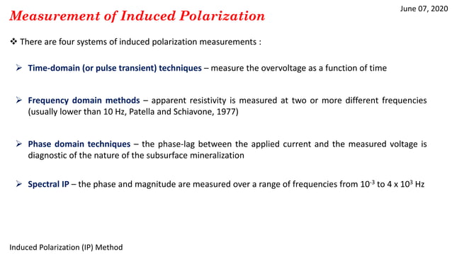 Induced polarization method (electrical survey) | PDF