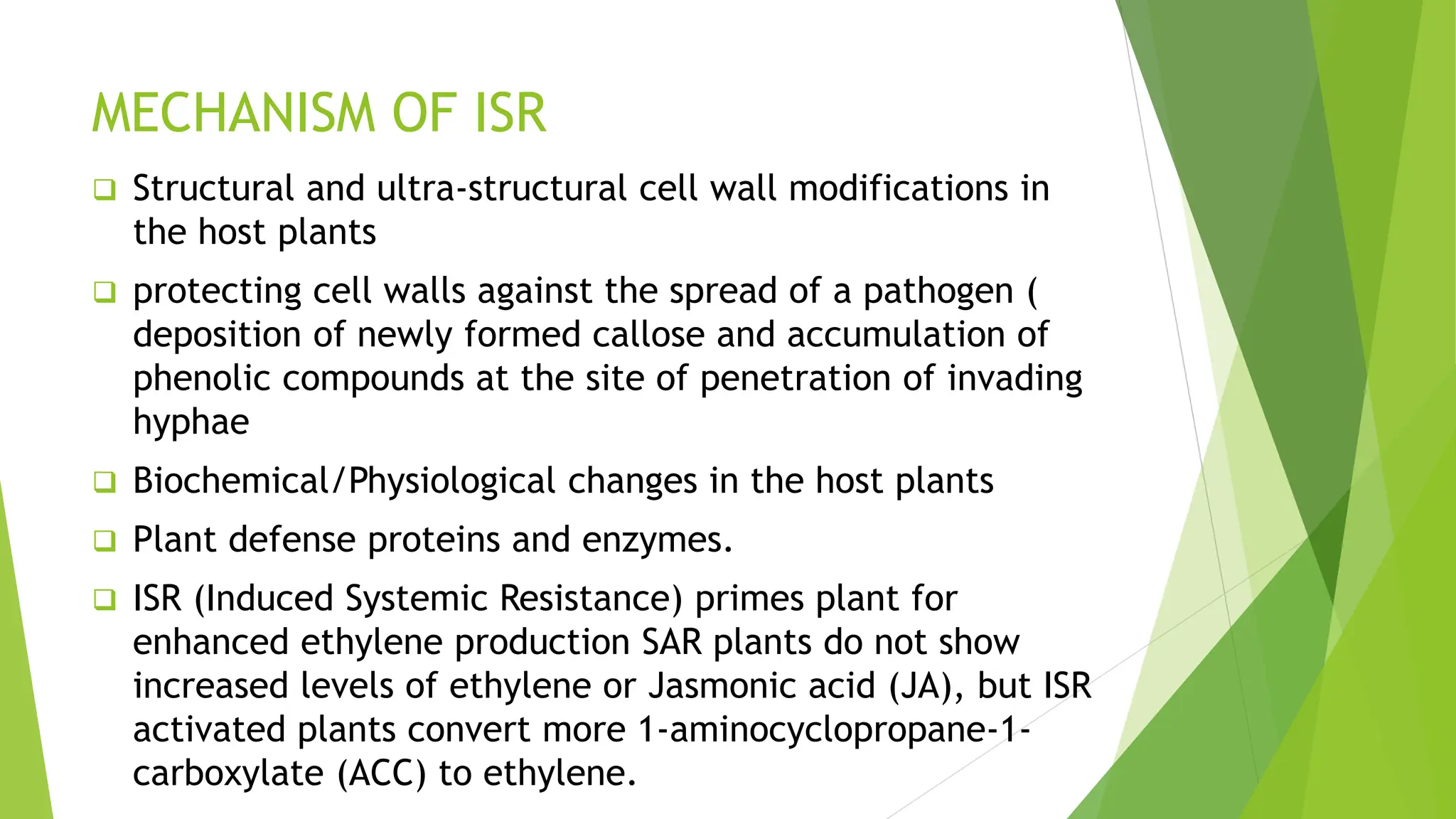Induced systemic resistance (ISR) mechanism | PPTX