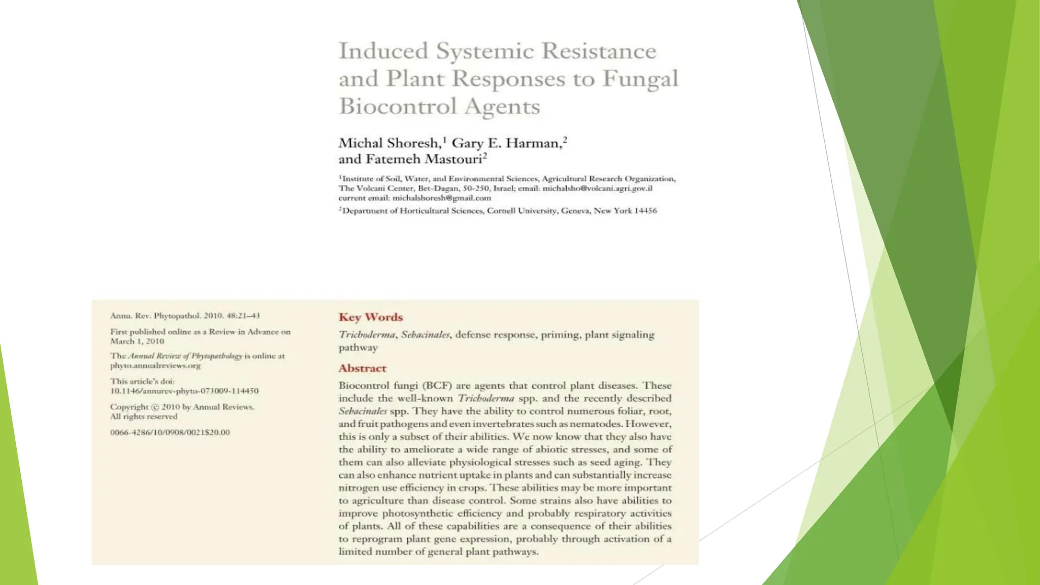 Induced systemic resistance (ISR) mechanism | PPTX