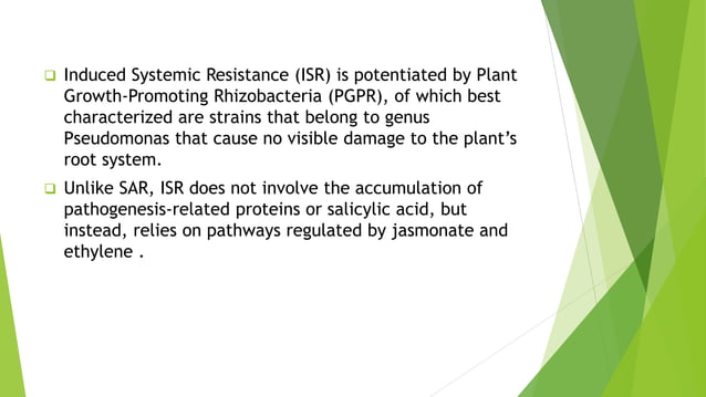 Induced systemic resistance (ISR) mechanism | PPTX
