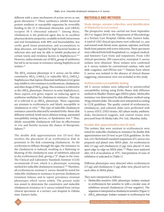 Detection of inducible and constitutive clindamycin resistance among ...